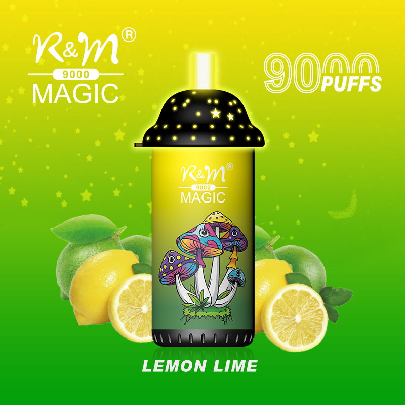 Lemon Lime Taste 9000Puffs RandM Magic Rechargeable RGB Glow Crystal ...