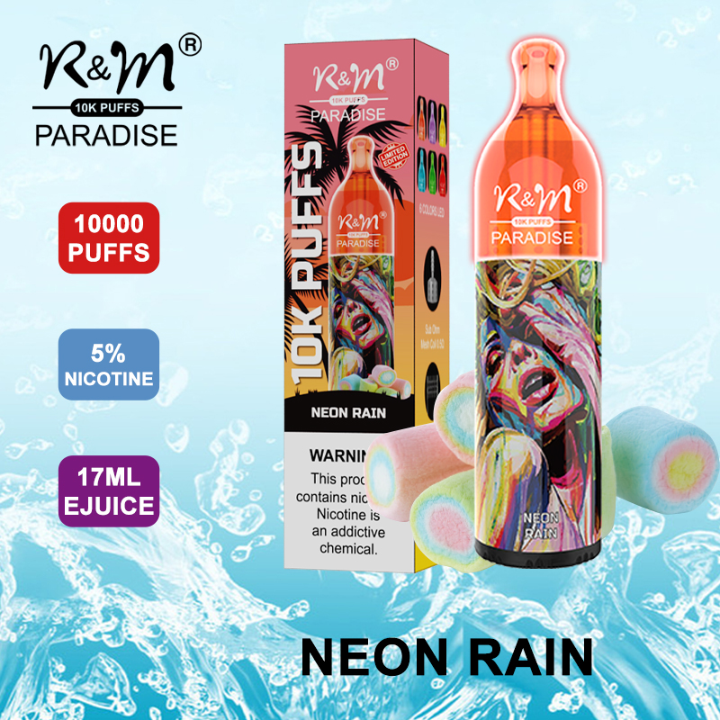 R&M PARADISE 5% Nicotine Neon Rain Flavor Germany Disposable Vape from ...